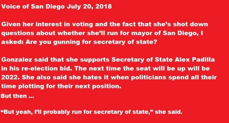 Lorena Gonzalez Announces For Sec Y Of State Sd Rostra